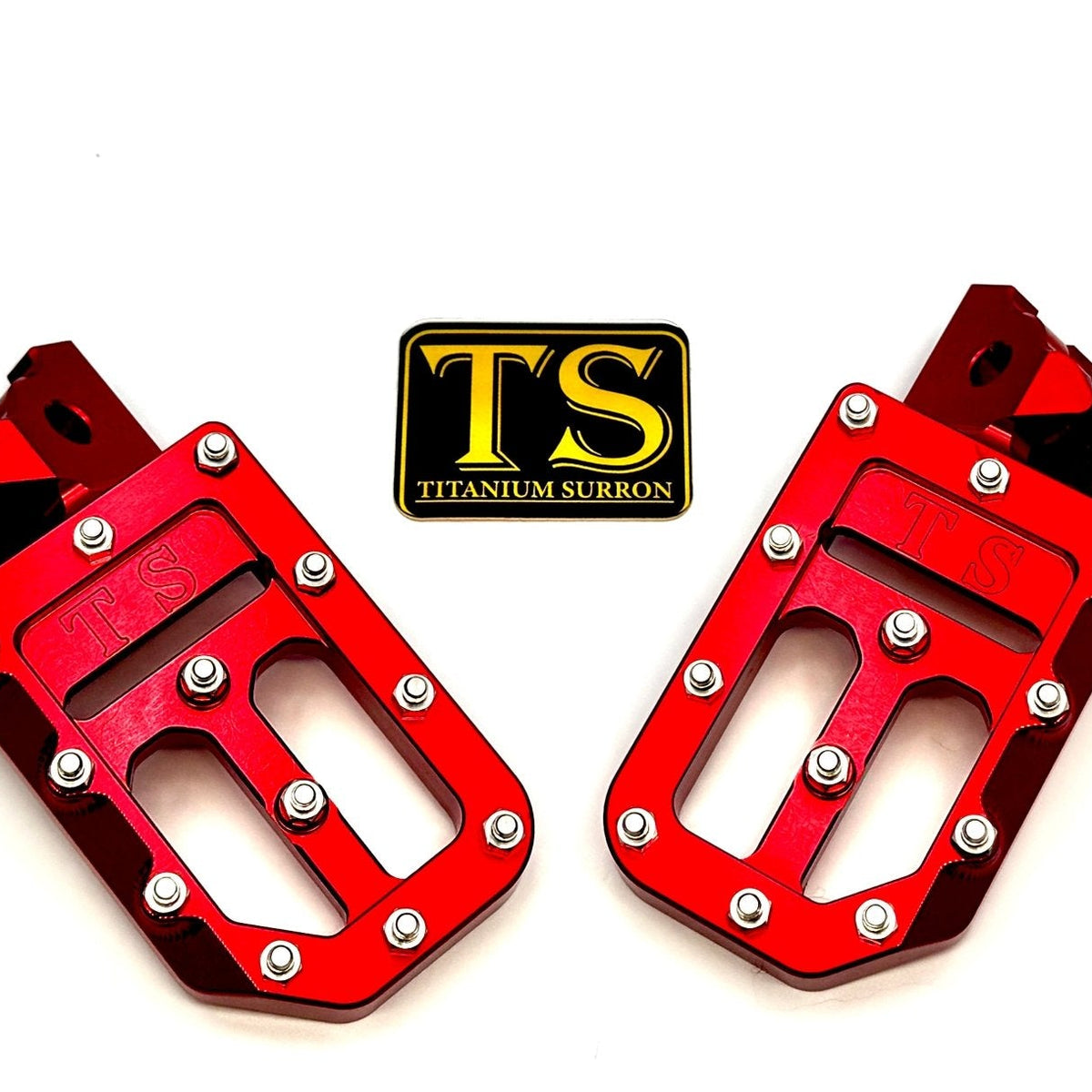 TS Custom Foot Pegs w/ Titanium Grips for Surron and Most Light E-moto ...